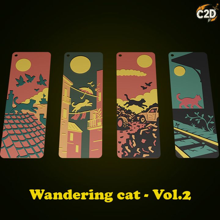 3D Printable Wandering Cat-Vol.2 by C2Dwellers